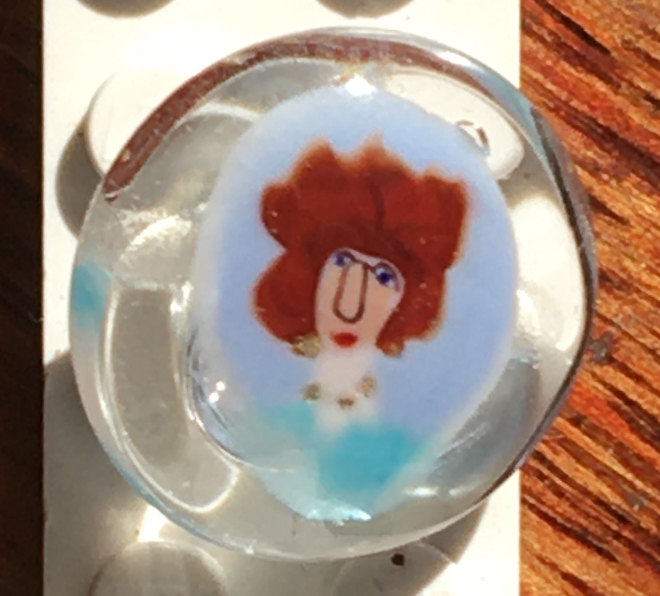 Woman’s face, flamework glass button by Connie Pollard – Western ...